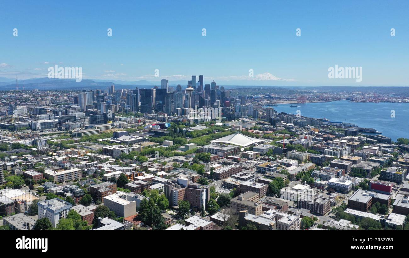 Beautiful aerial view of downtown Seattle Washington Stock Photo - Alamy
