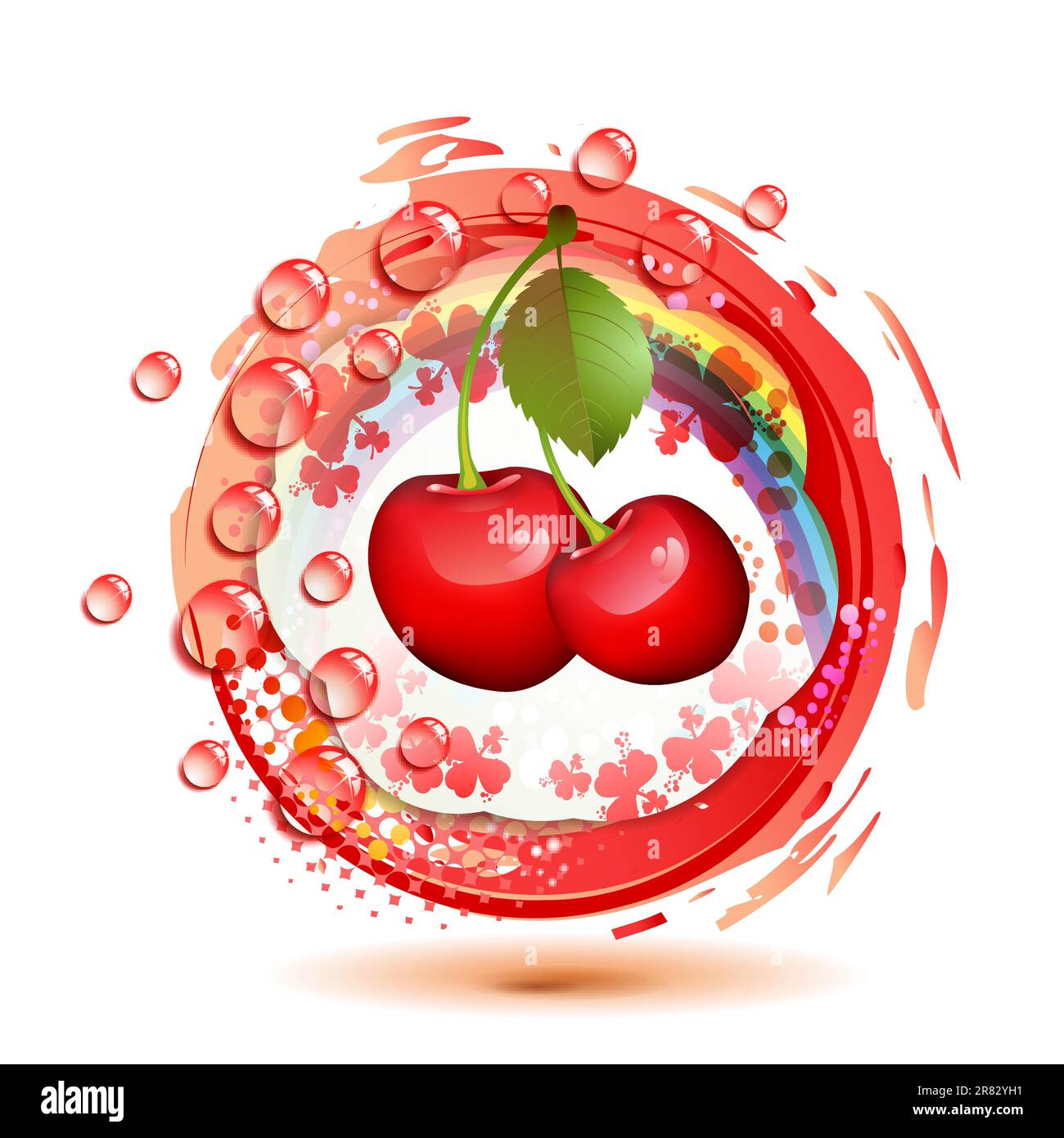 Ripe sweet cherry frame Stock Vector Images - Alamy