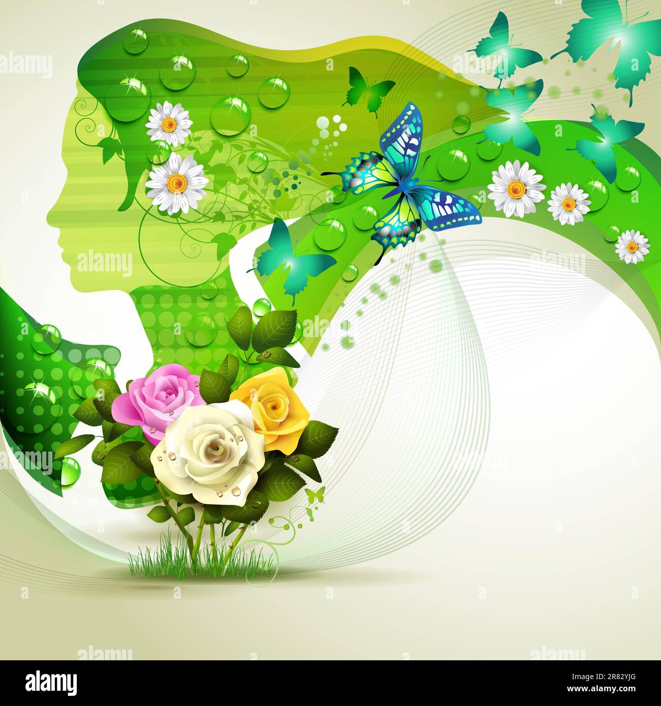 Green portrait Stock Vector Images - Alamy