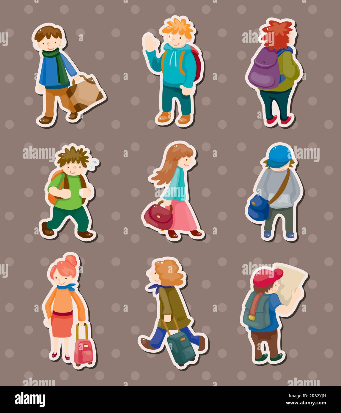 Girl map travel suitcase Stock Vector Images - Alamy