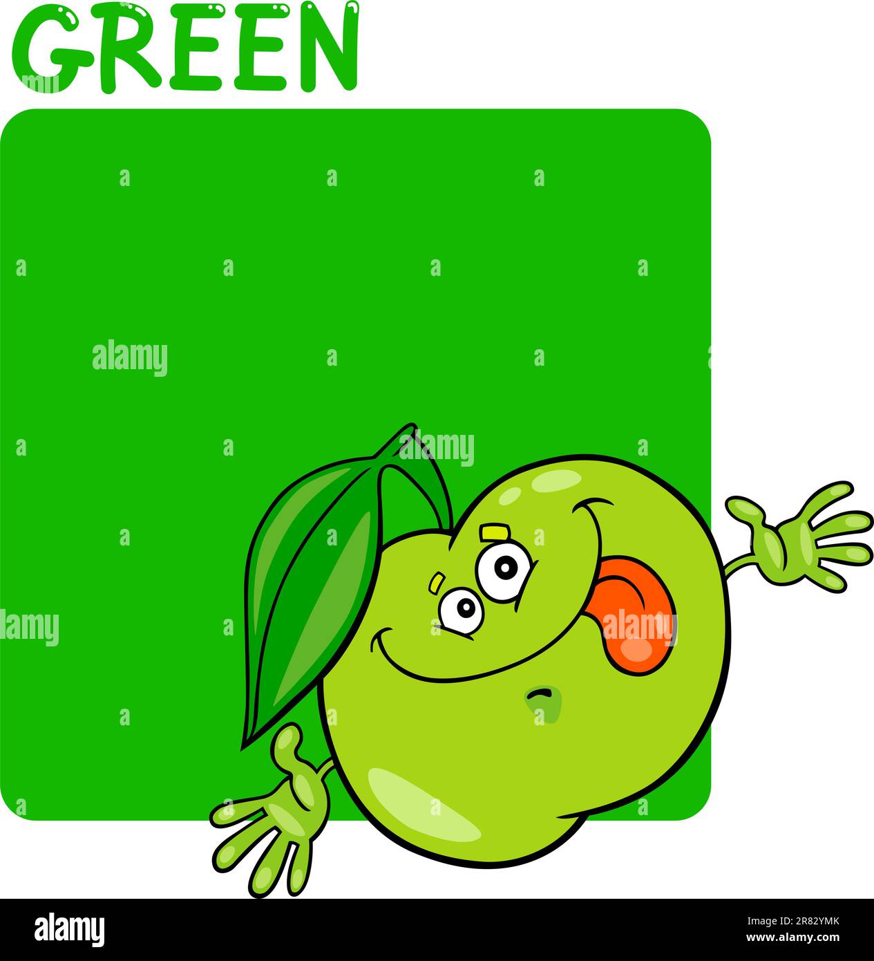 Cartoon design green apple Stock Vector Images - Alamy