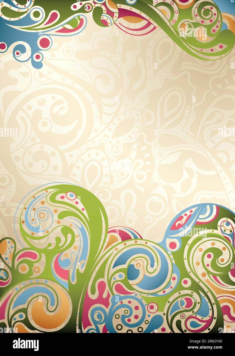 Abstract Retro Background with curve design Stock Vector Image & Art ...