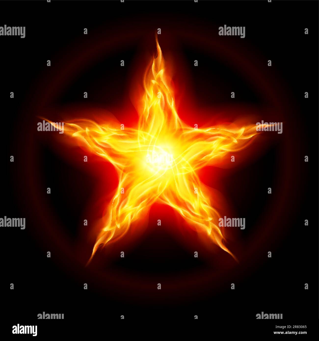 Abstract Fire star. The form of the third. Illustration on black ...