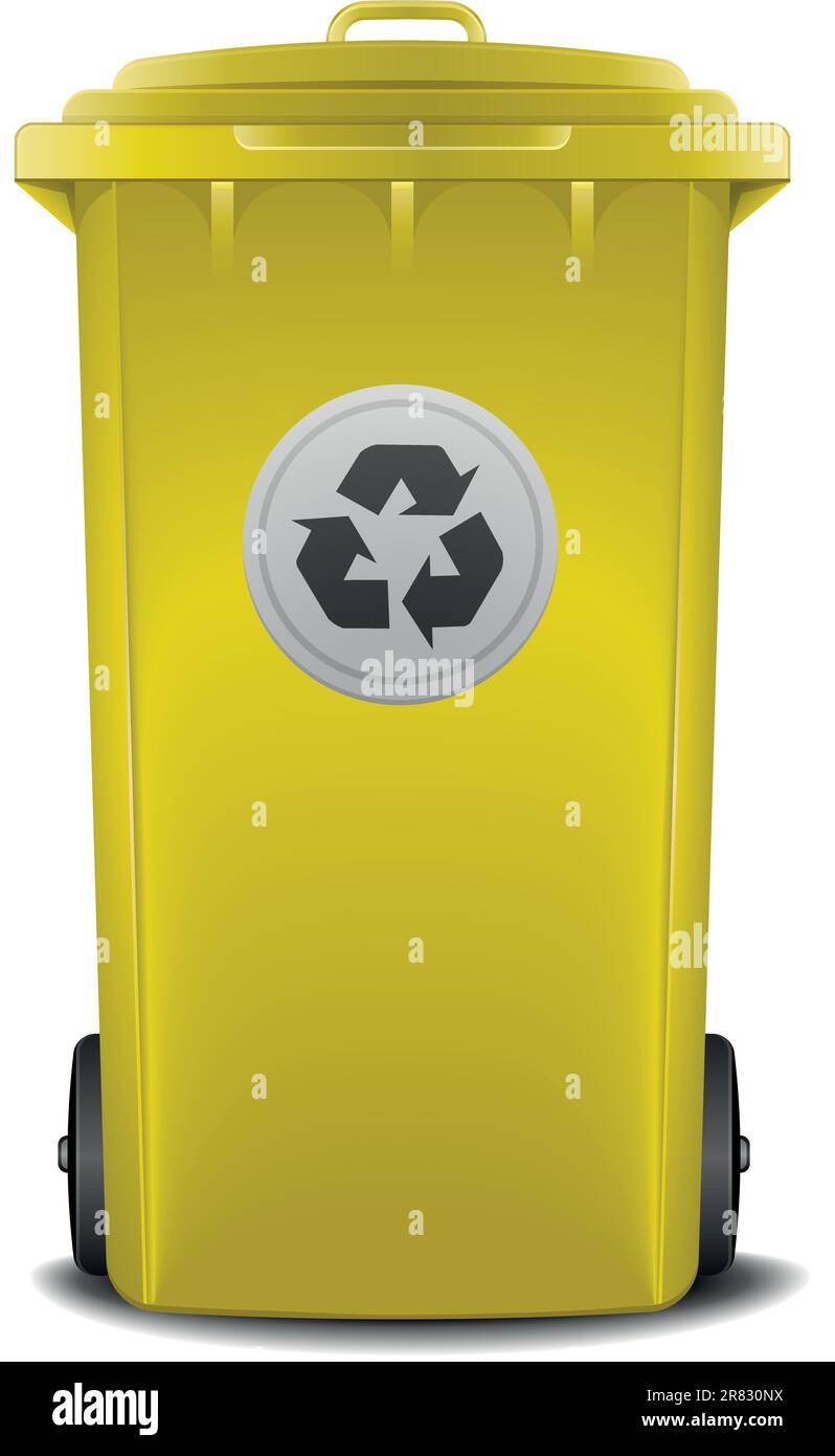 illustration of a yellow recycling bin Stock Vector Image & Art - Alamy