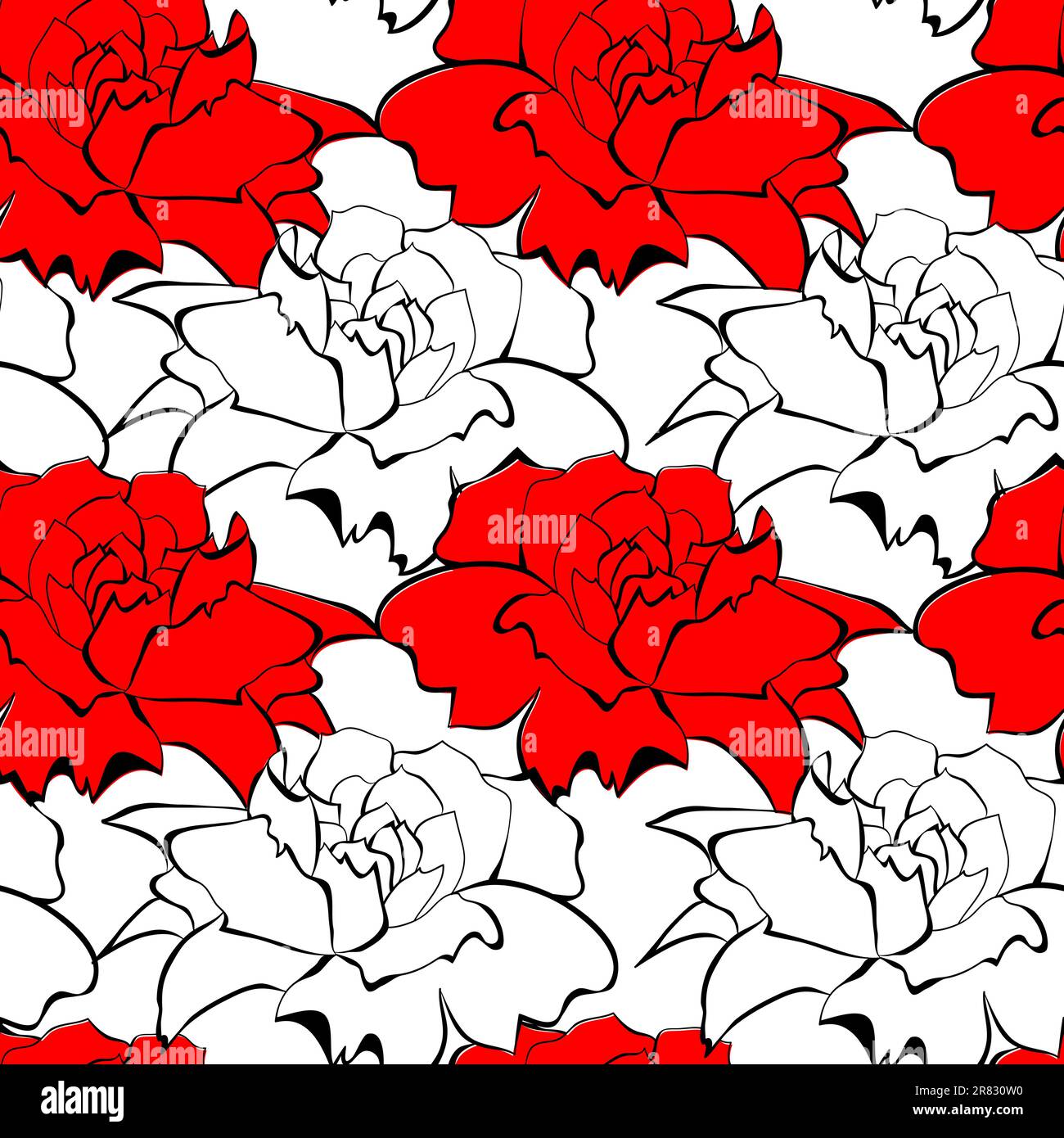 Colorful seamless background with rose flowers Stock Vector Image & Art ...