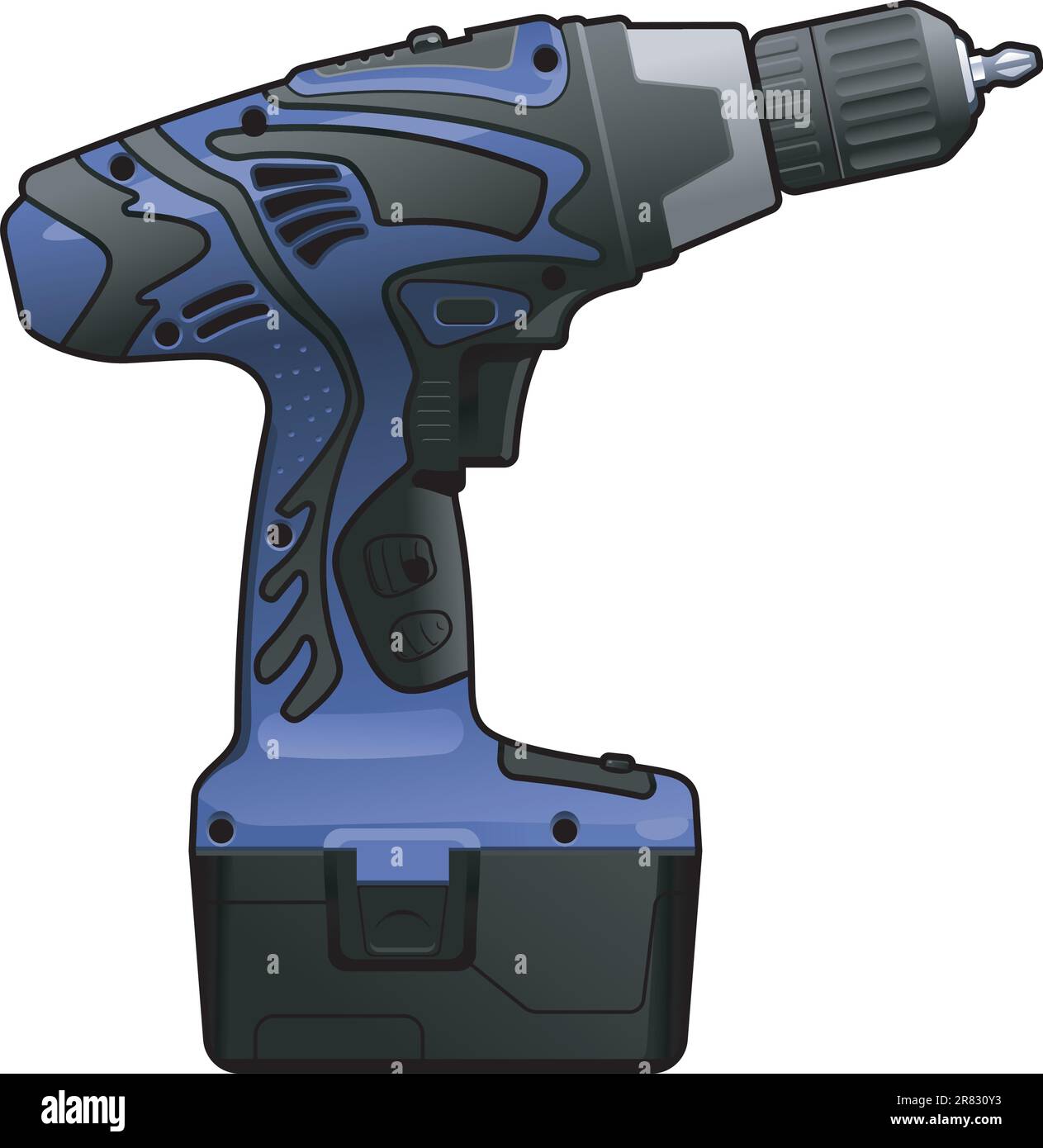 illustration of blue screwdriver on white background Stock Vector Image ...