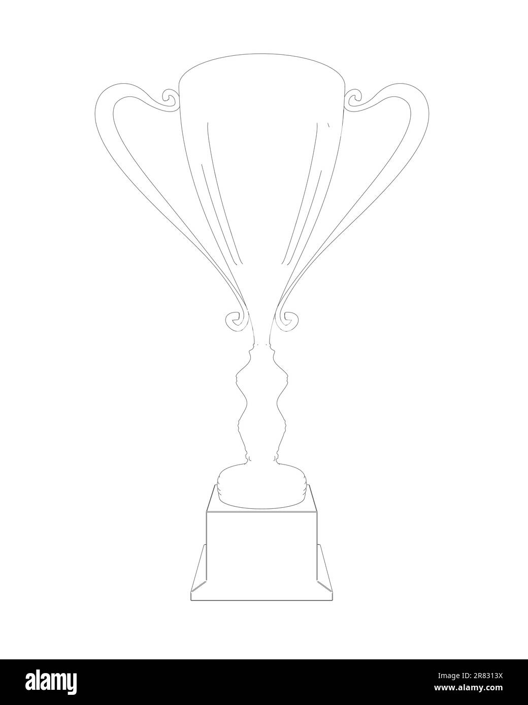 Outline Trophy cup. Winner's trophy icon vector is a symbol of victory ...