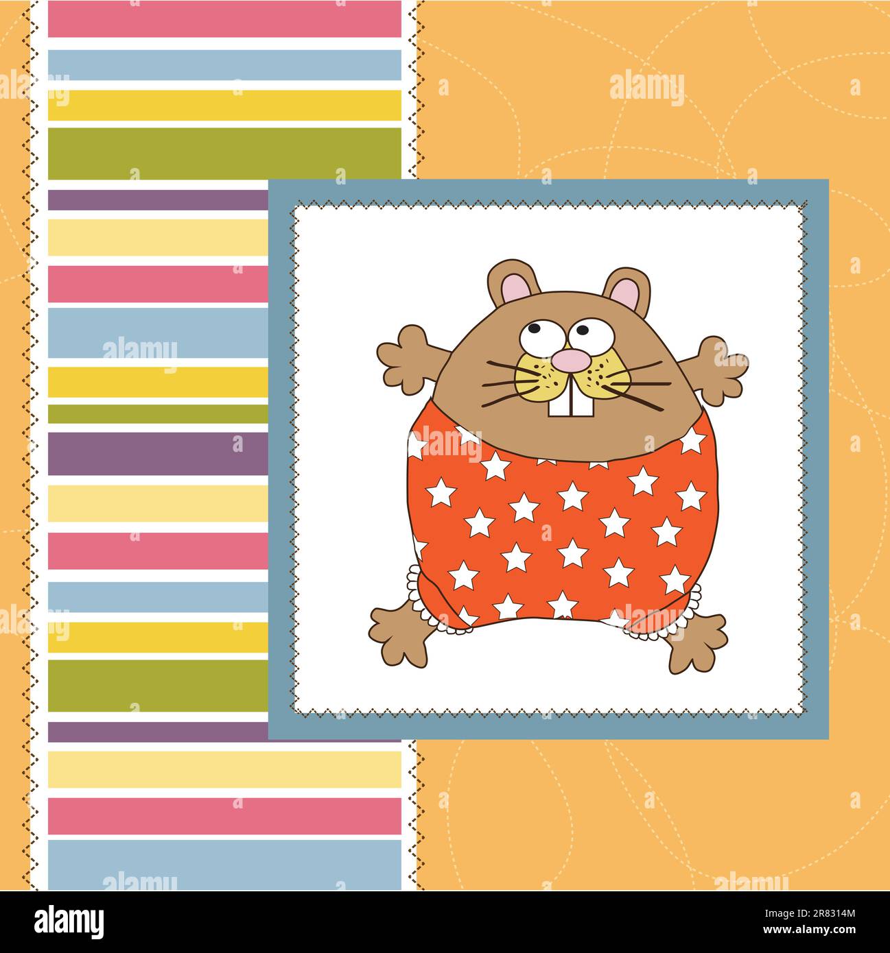 greeting card with cute little rat Stock Vector Image & Art - Alamy