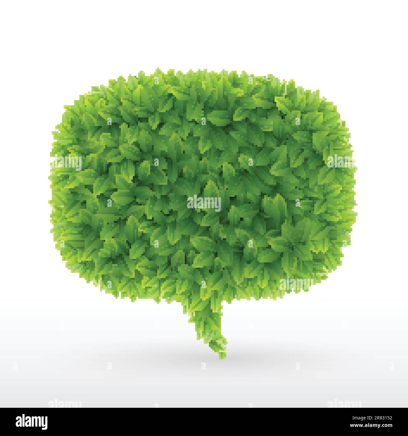 Summer Bubble for speech, Green leaves. Vector illustration Stock ...