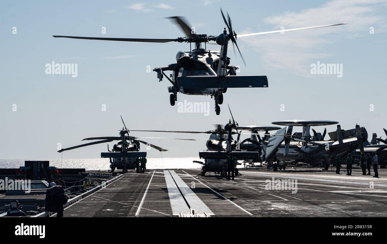 An MH-60S Sea Hawk, attached to the "Tridents" of Helicopter Sea Combat ...