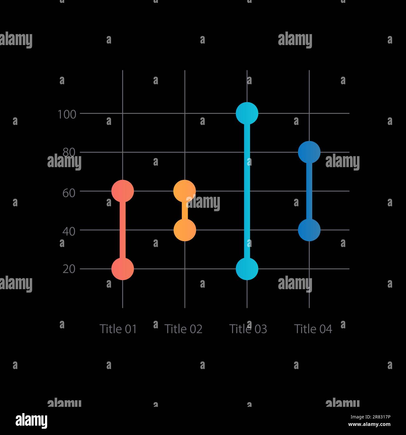 Social opinion polling infographic dot chart design template for dark ...