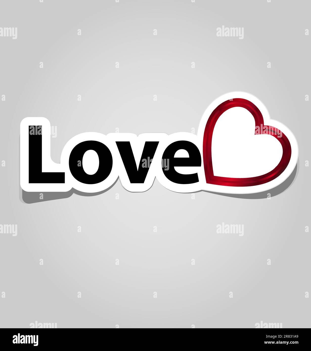 Label/sticker with love word and symbol for multipurpose use in design ...