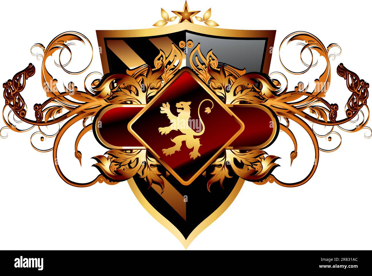 ornamental shield, this illustration may be useful as designer work ...