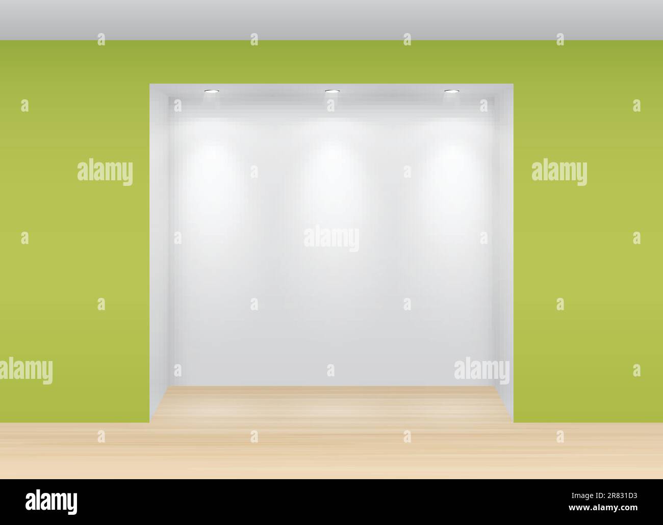 Gallery Interior with empty niche and lights Stock Vector Image & Art - Alamy