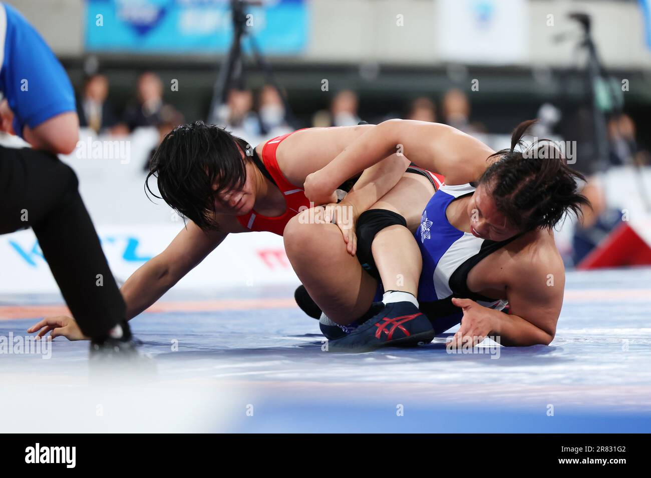 Tokyo, Japan. 16th June, 2023. (L to R) Sakura Motoki, Yuzuka Inagaki Wrestling : Meiji Cup All ...