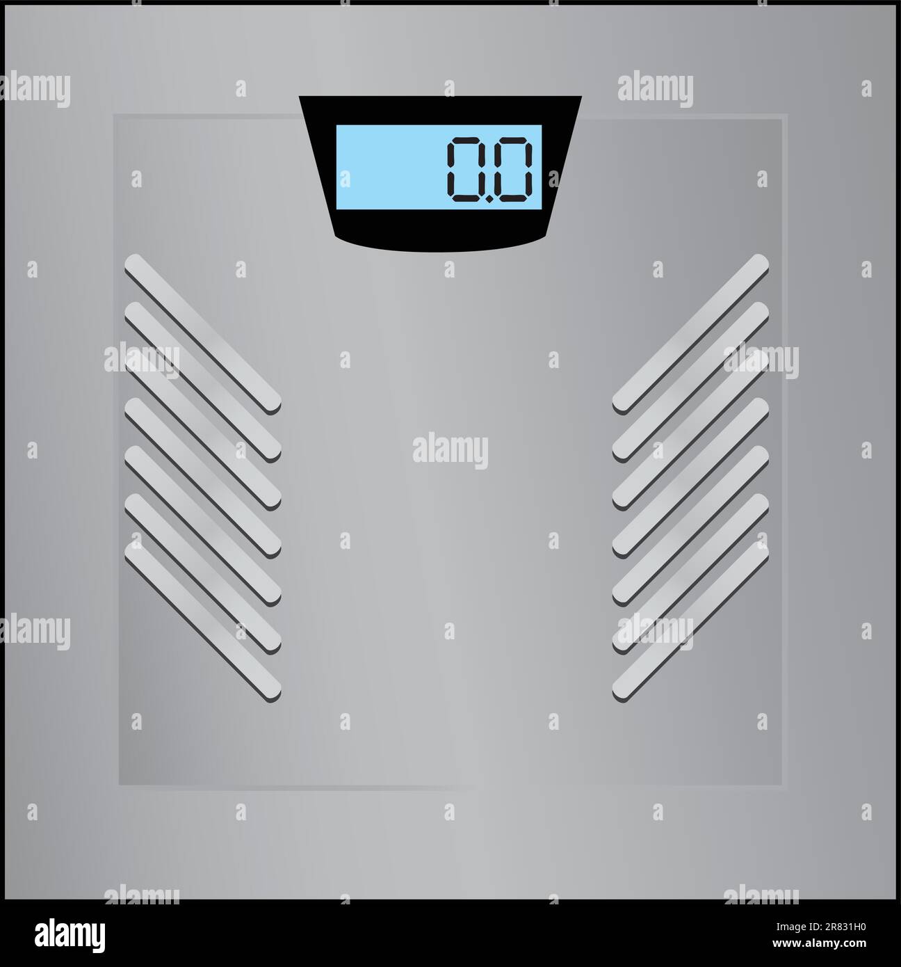 Floor scales with digital display for weight control. Vector ...