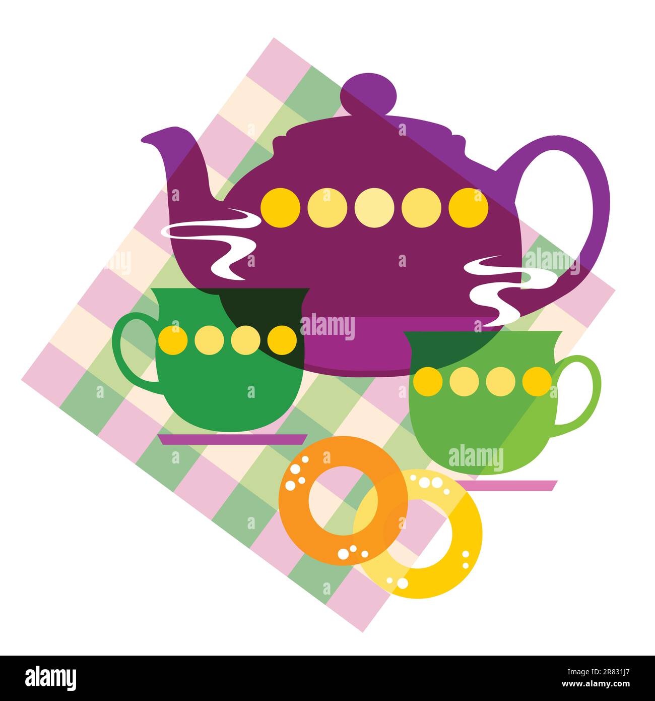 Vector illustration of a set of tea things Stock Vector Image & Art - Alamy