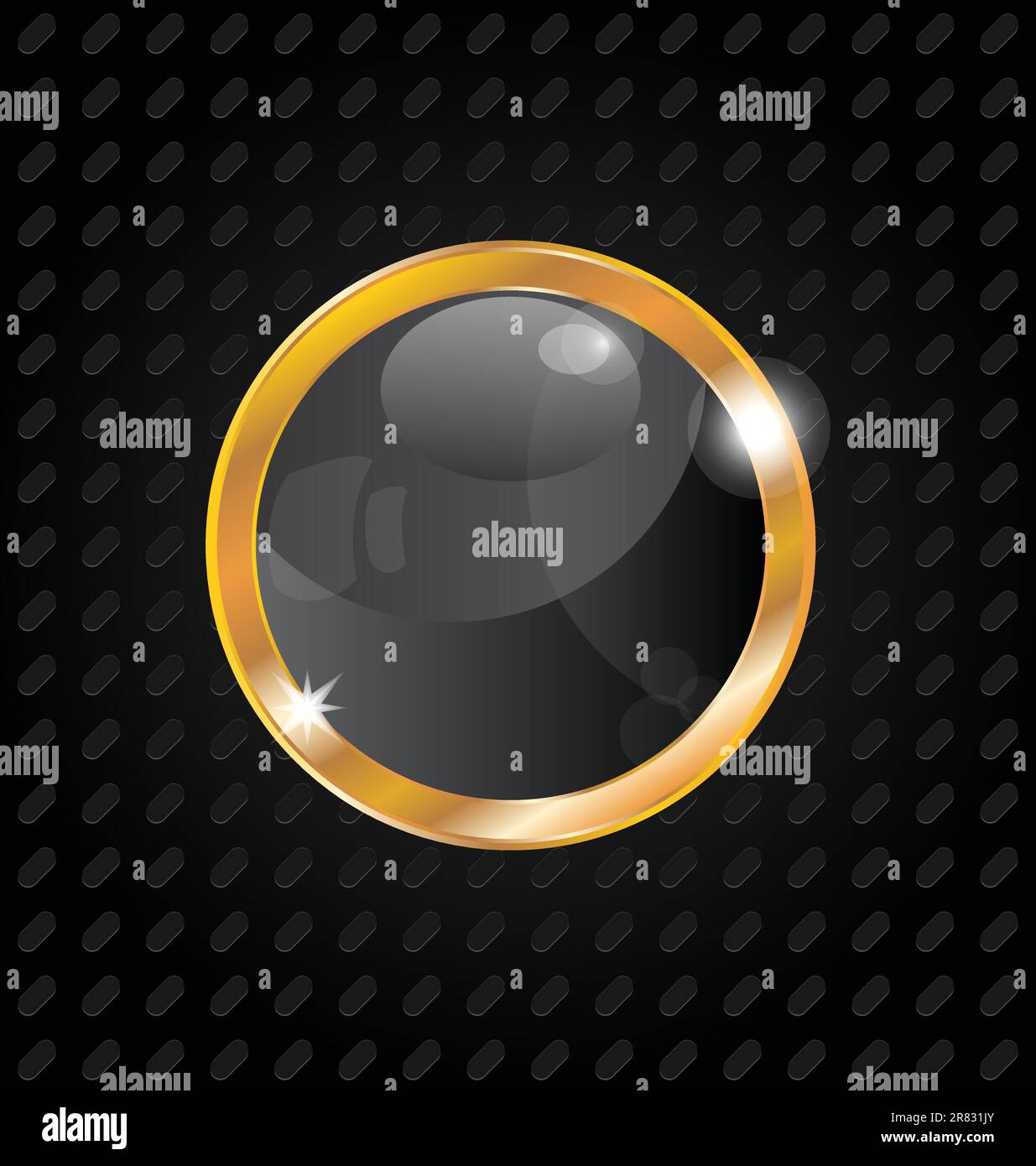 Illustration golden luxury ball isolated on aluminum background ...