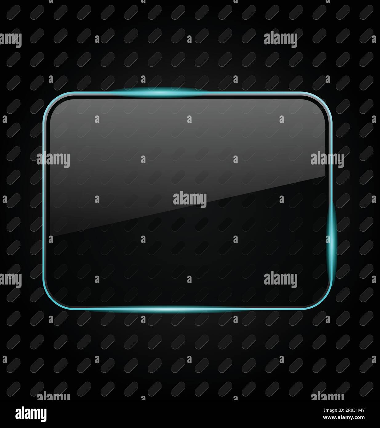 Illustration transparent frame with reflection on aluminum background ...