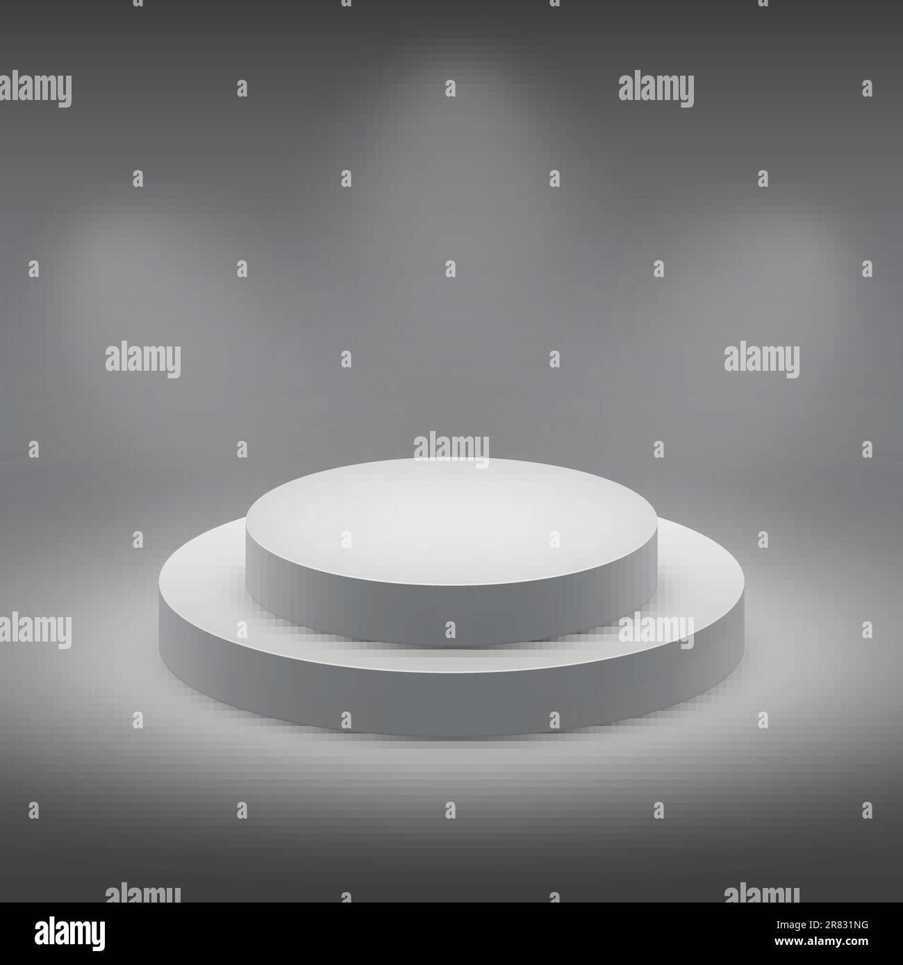 3d isolated Empty white podium on dark background. Vector illustration ...