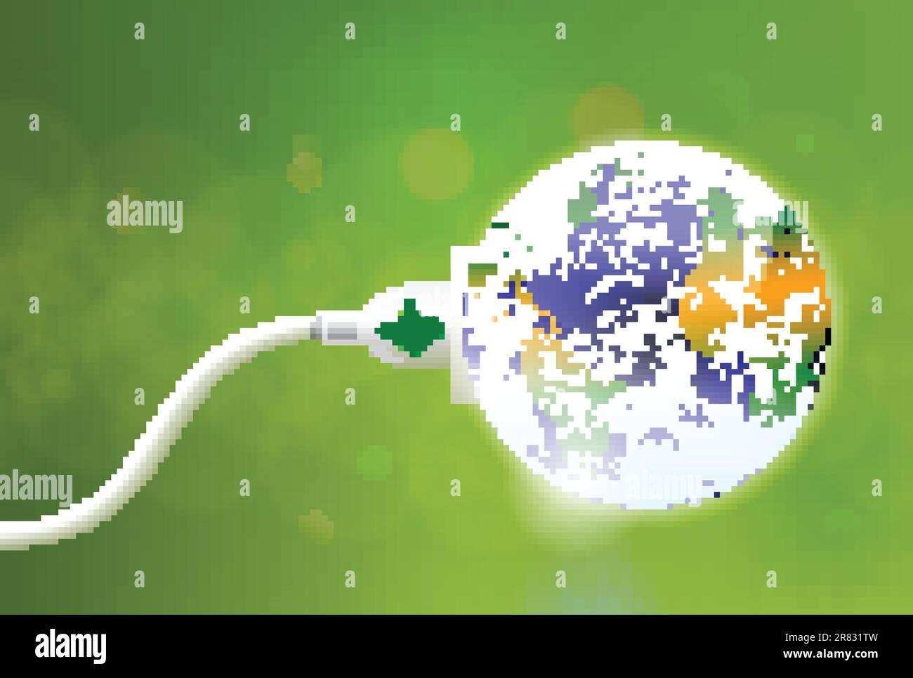 green energy concept with Planet Earth and electric plug Stock Vector ...
