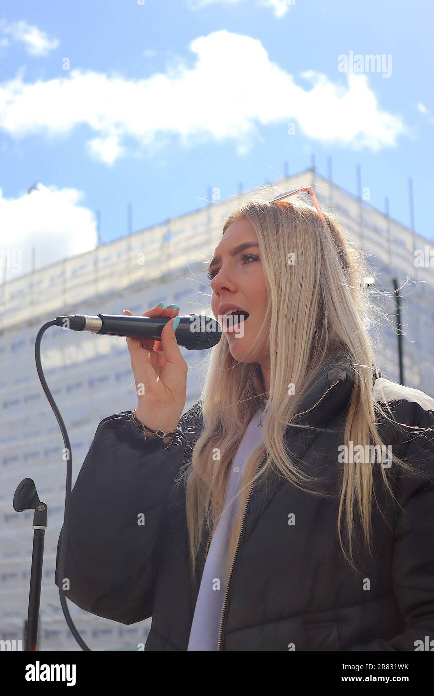 Nancy Longland a young soprano soloist performers live to shoppers and ...