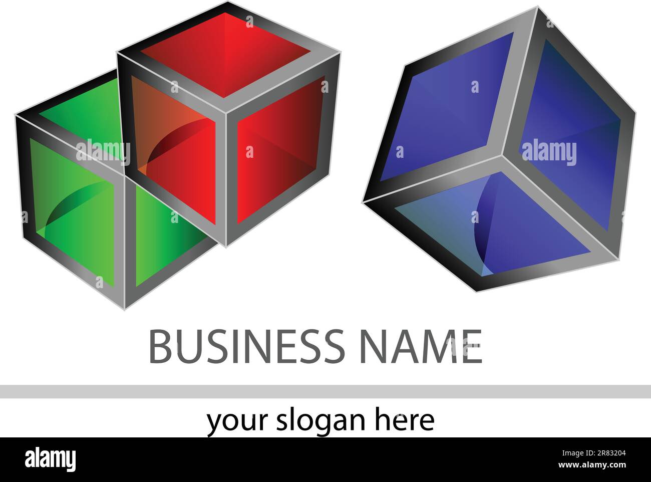 Vector creative logo with 3d colorful cubes for modern design ...