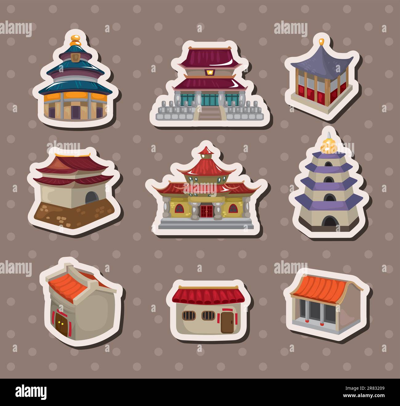 Chinese house stickers Stock Vector Image & Art - Alamy