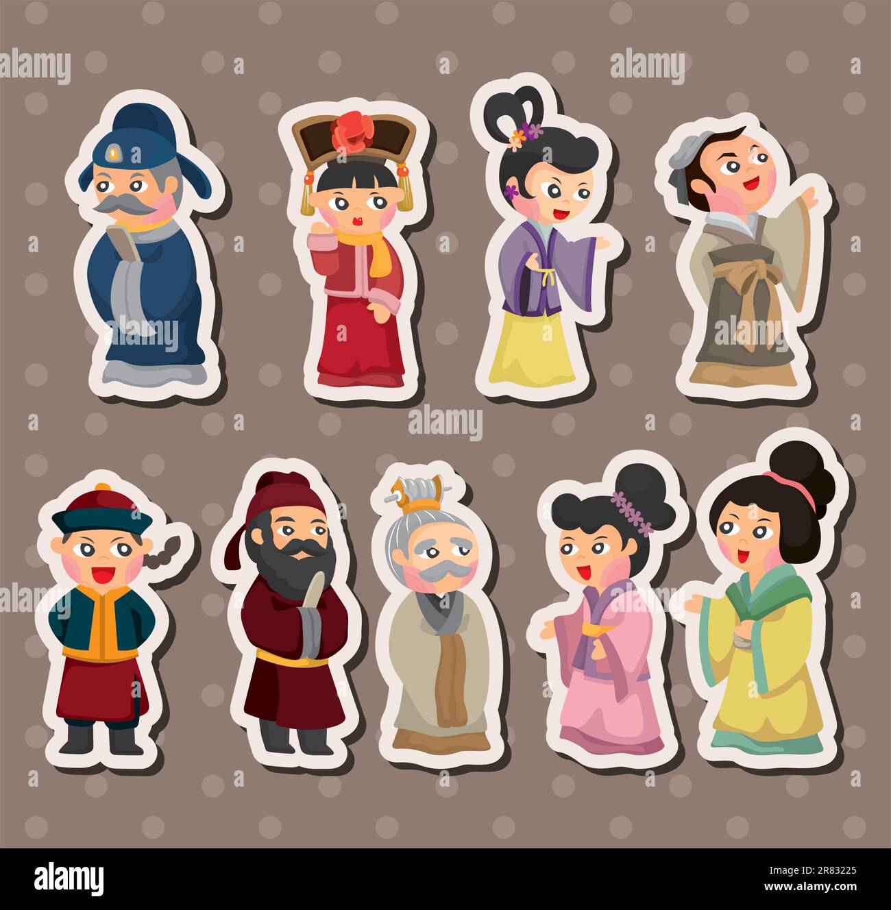 chinese people stickers Stock Vector Image & Art - Alamy