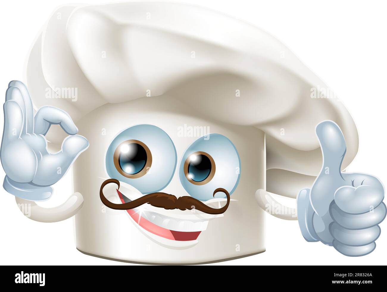 A cooks hat cartoon man doing an okay gesture and thumbs up Stock ...