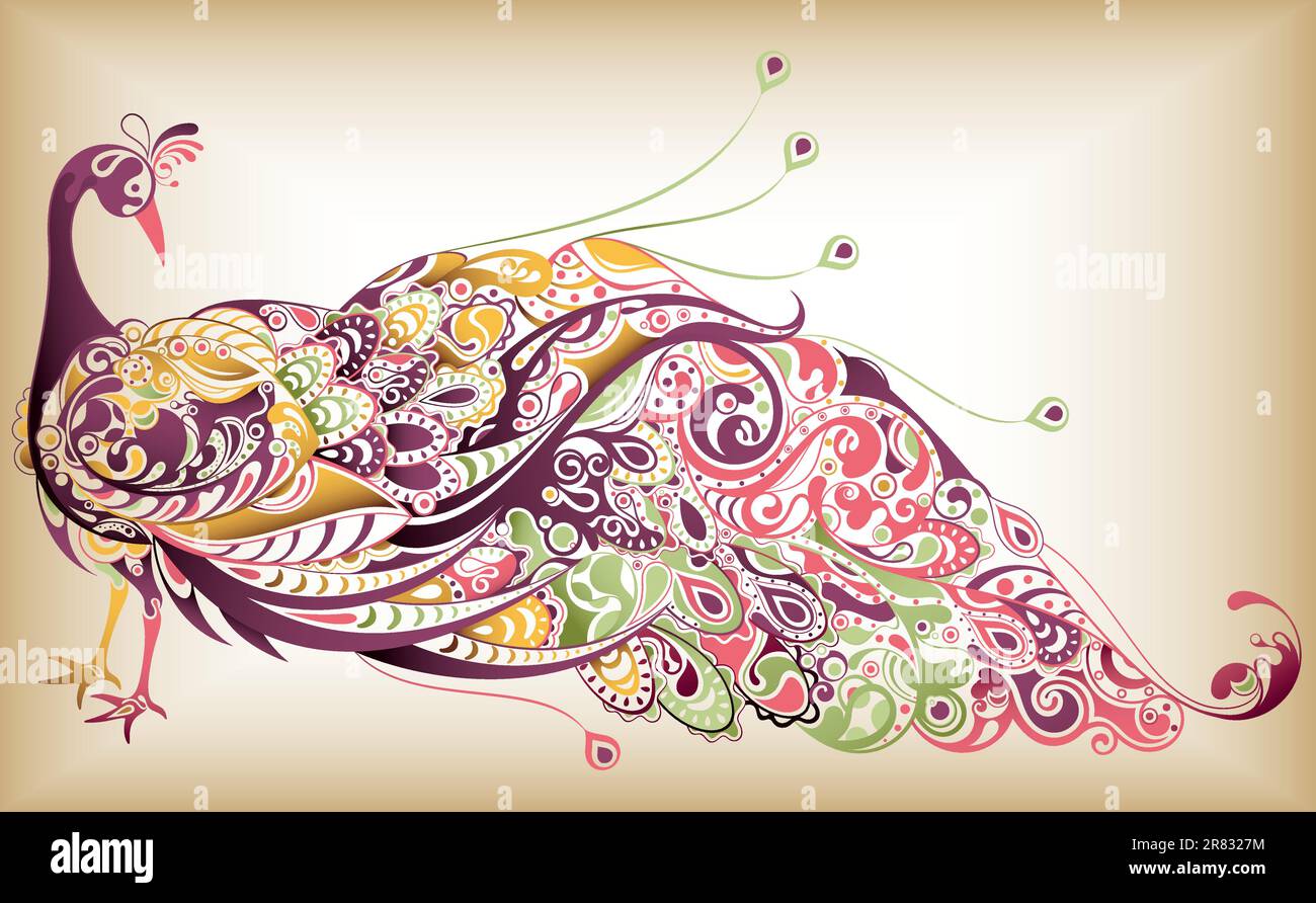 Illustration of abstract design peacock Stock Vector Image & Art - Alamy