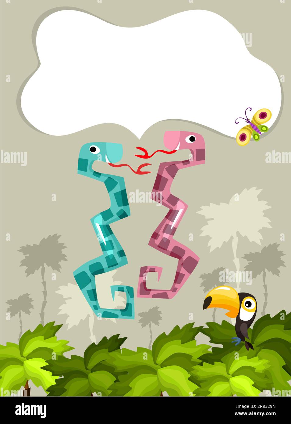 vector illustration of a jungle card Stock Vector Image & Art - Alamy