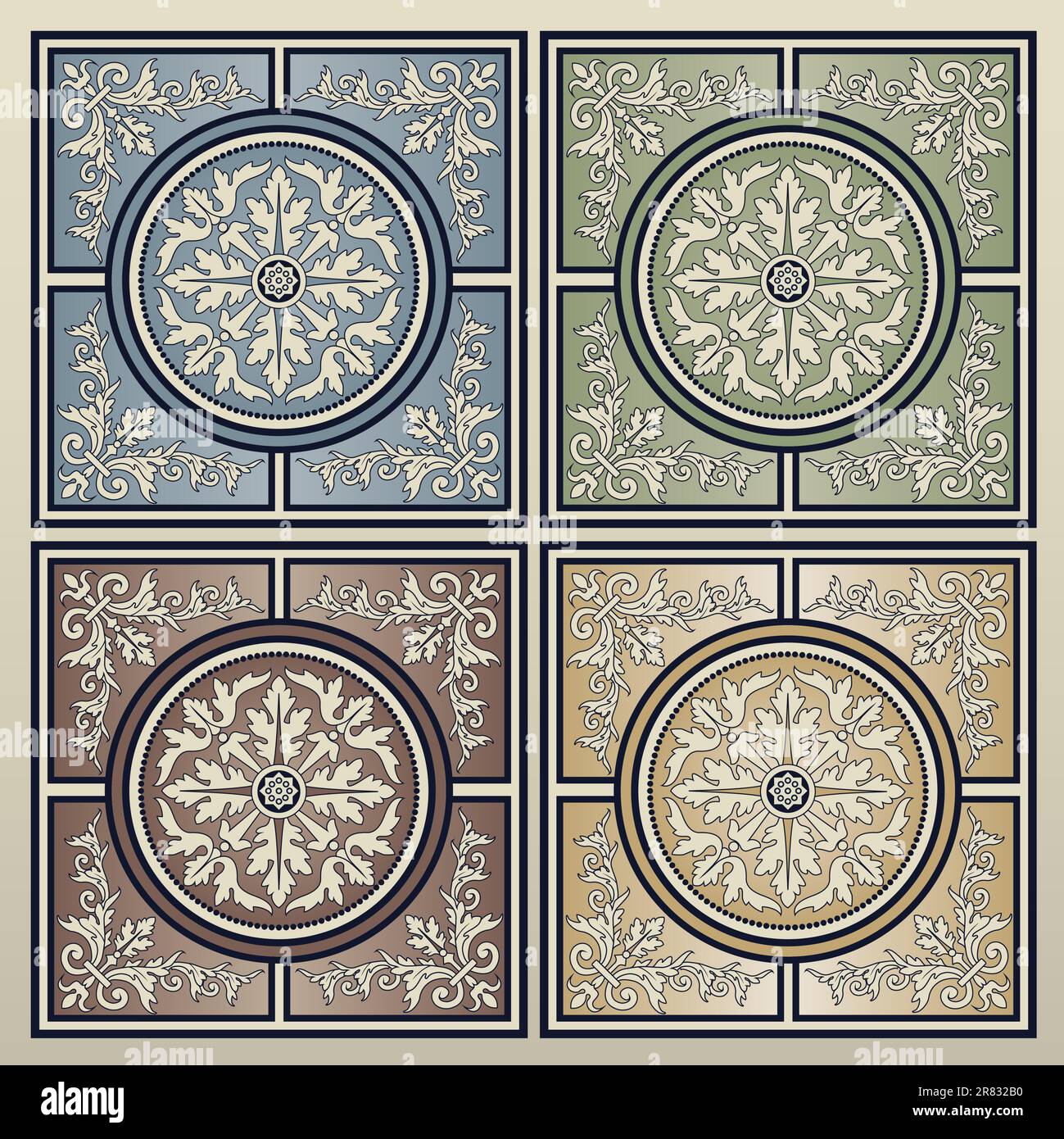 Illustration of a vintage bathroom tile. Seamless pattern, detailed ...