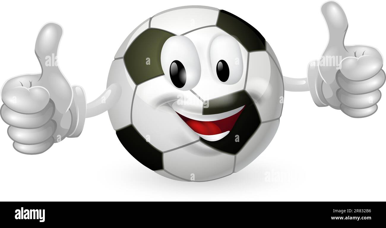 Illustration of a cute happy soccer football ball mascot man smiling ...