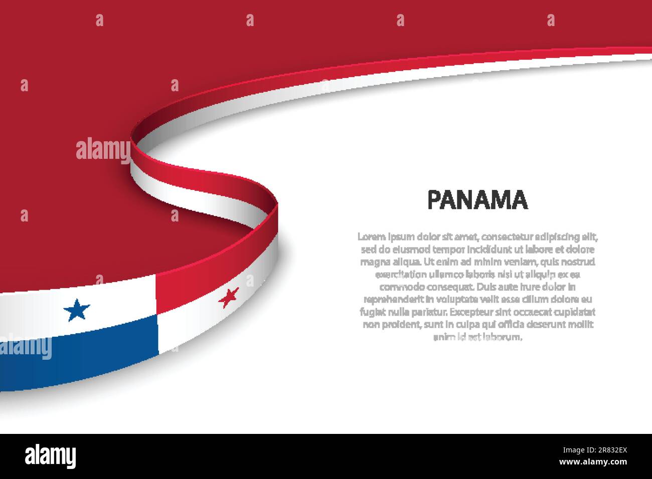 Wave flag of Panama with copyspace background. Banner or ribbon vector ...