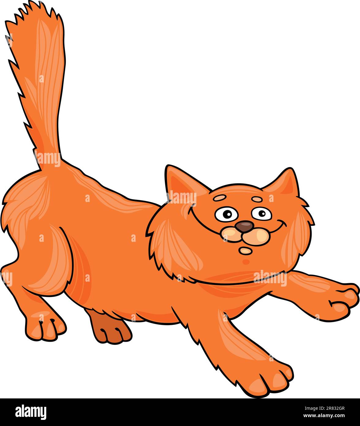cartoon illustration of running red fluffy cat Stock Vector Image & Art ...