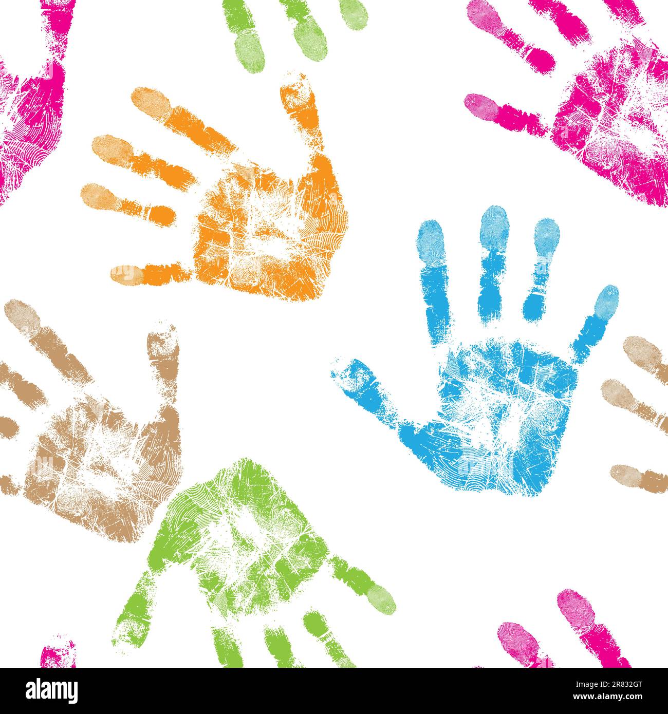 Print of hand of child, seamless isolated cute skin texture pattern ...