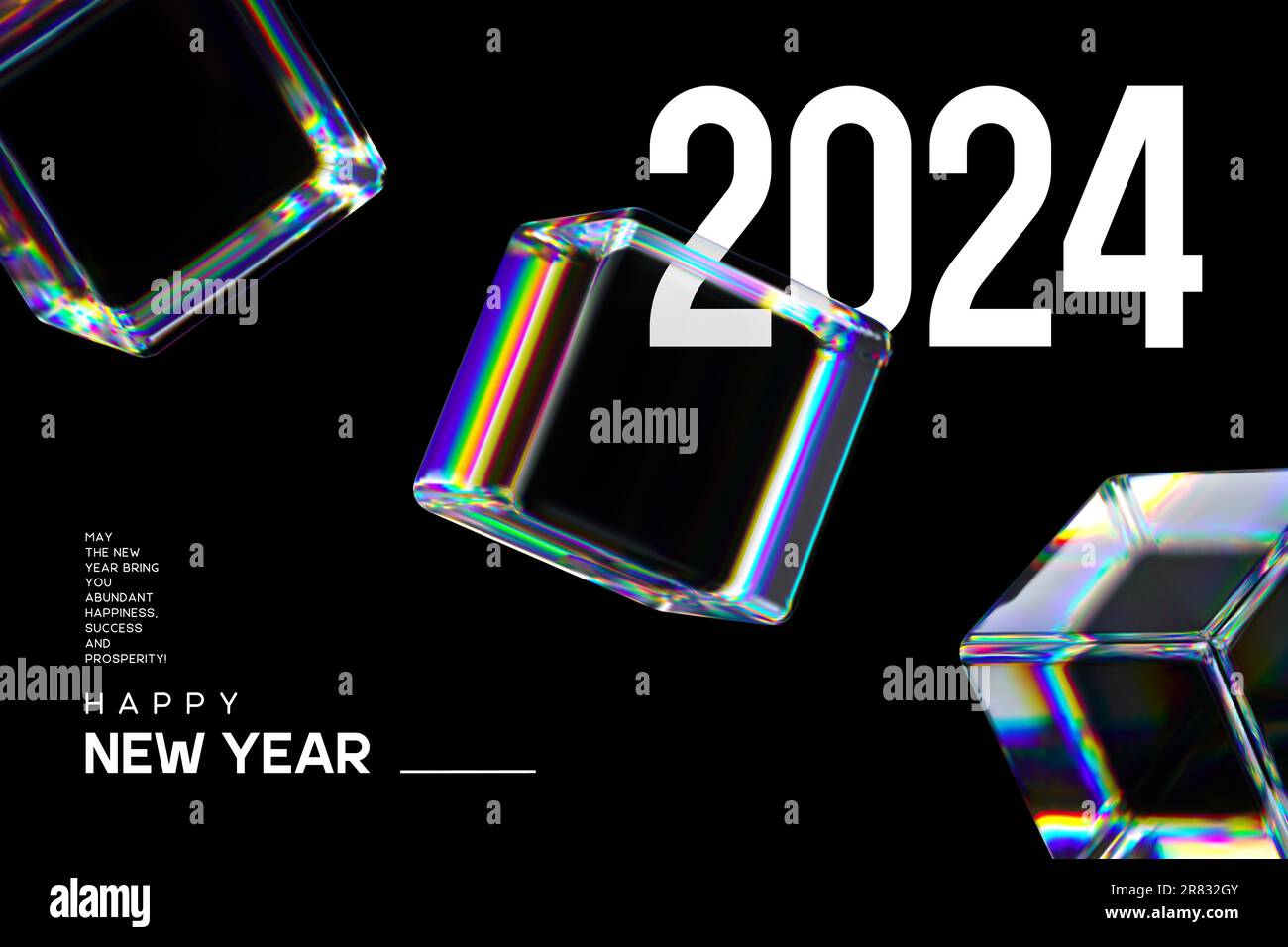 2024 New Year abstract black concept Stock Vector Image & Art - Alamy