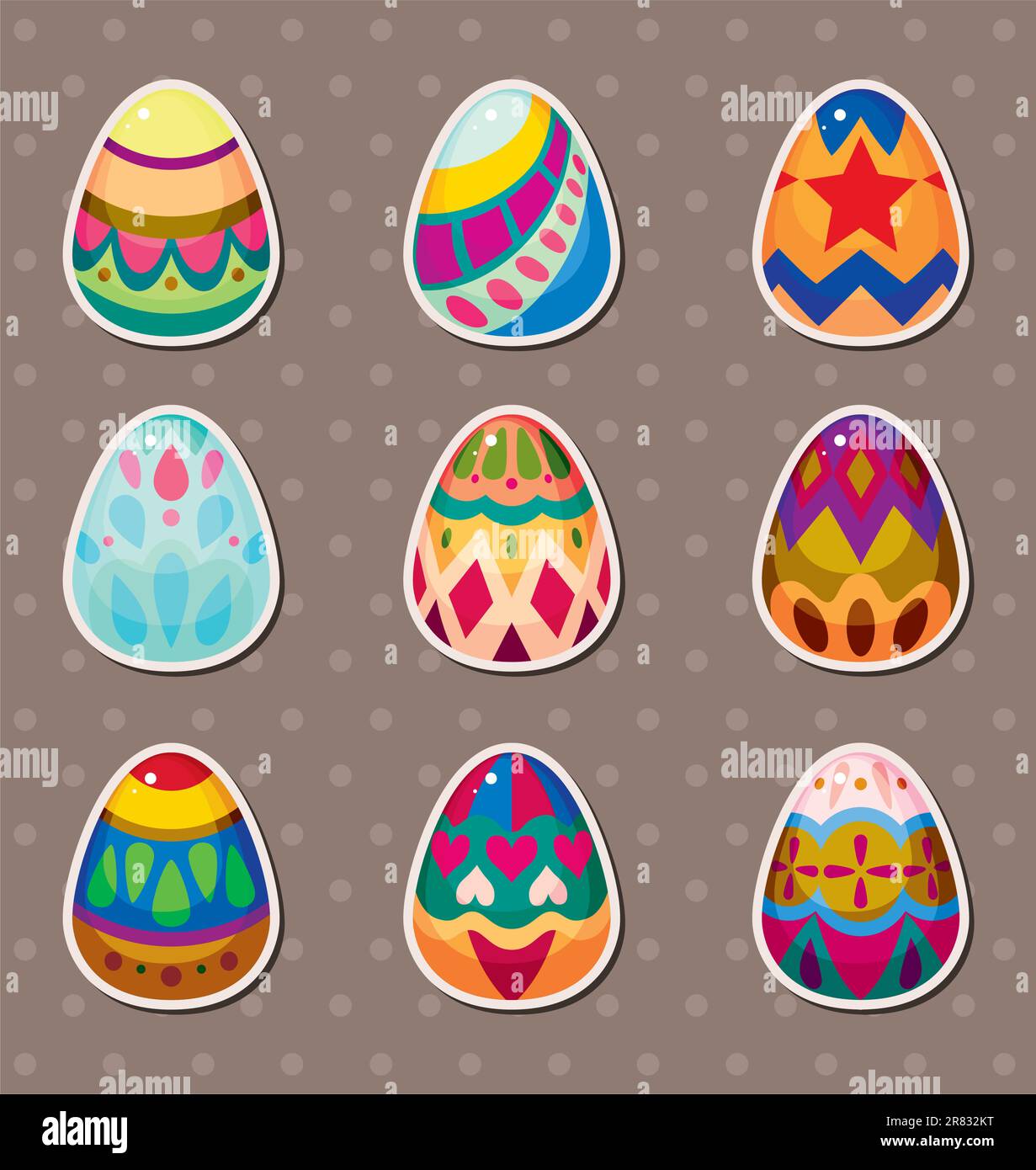 cartoon Easter egg stickers Stock Vector Image & Art - Alamy
