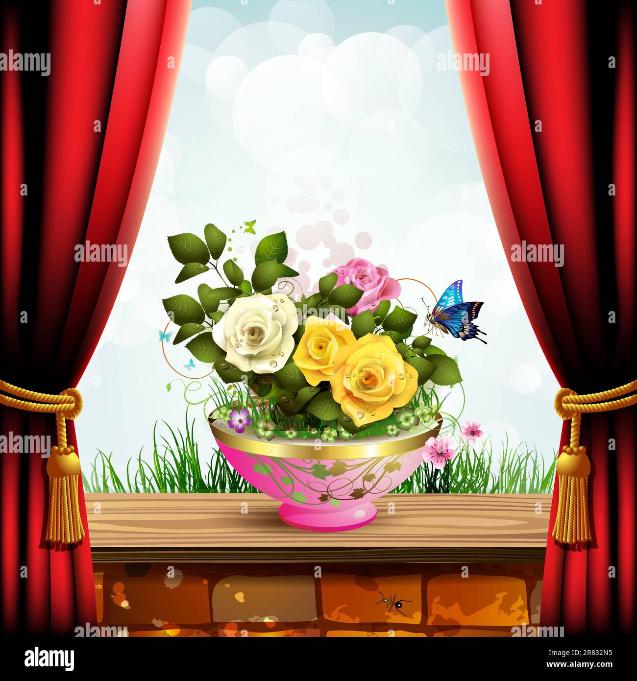 Soft curtain Stock Vector Images - Alamy