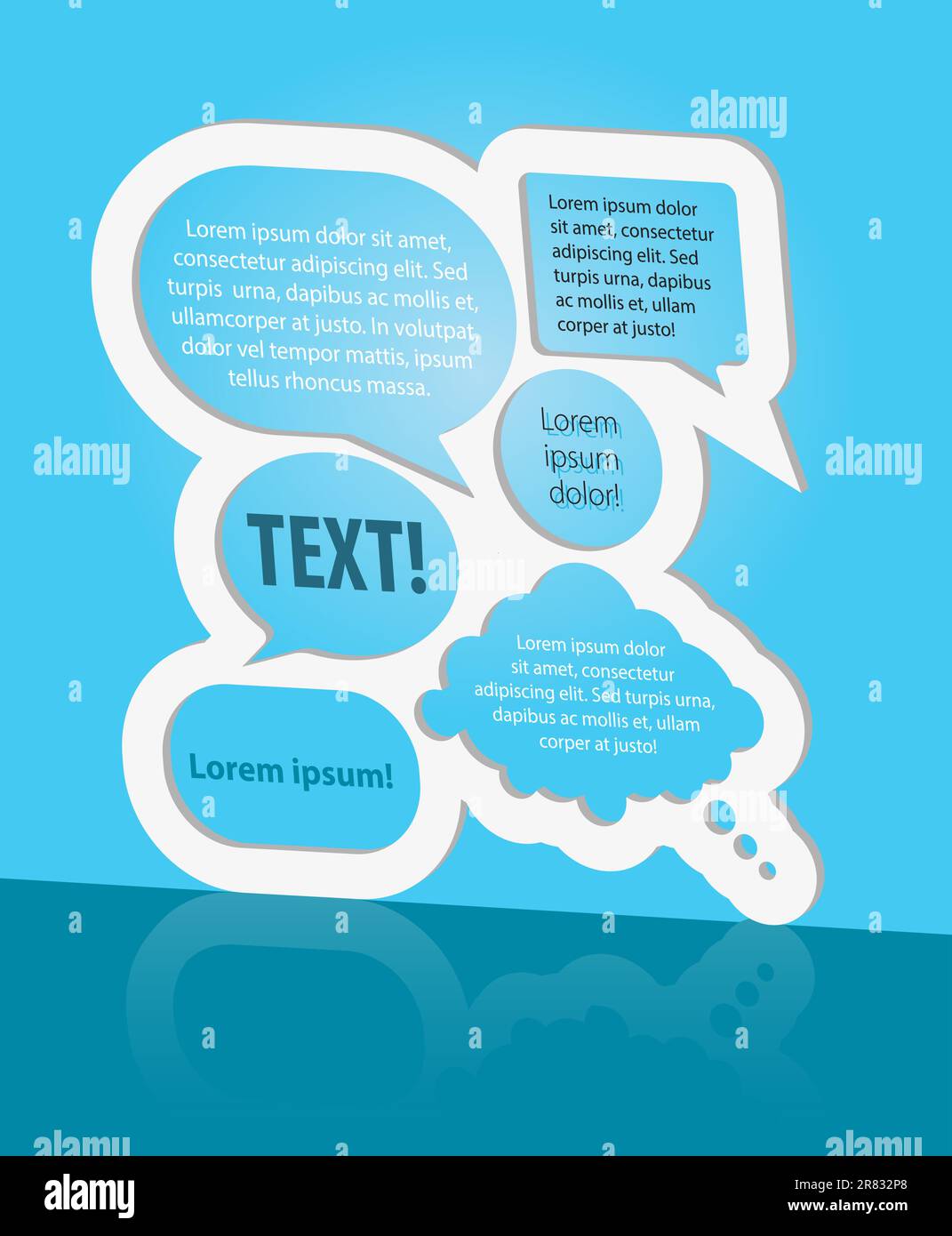 Abstract Design - Speech Bubbles With Copyspace on Blue Background ...