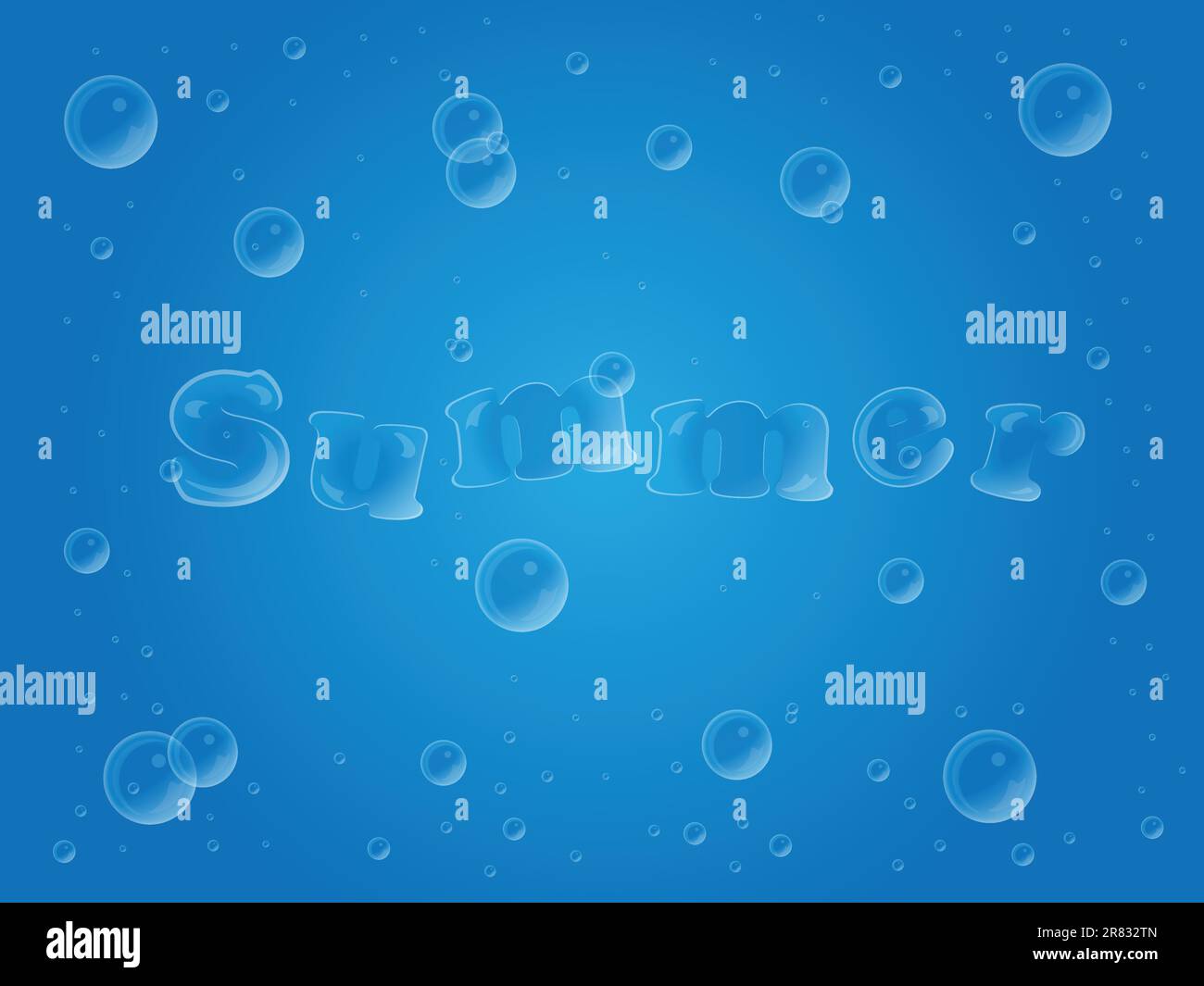 Illustration of a summer text made of bubbles in water Stock Vector ...