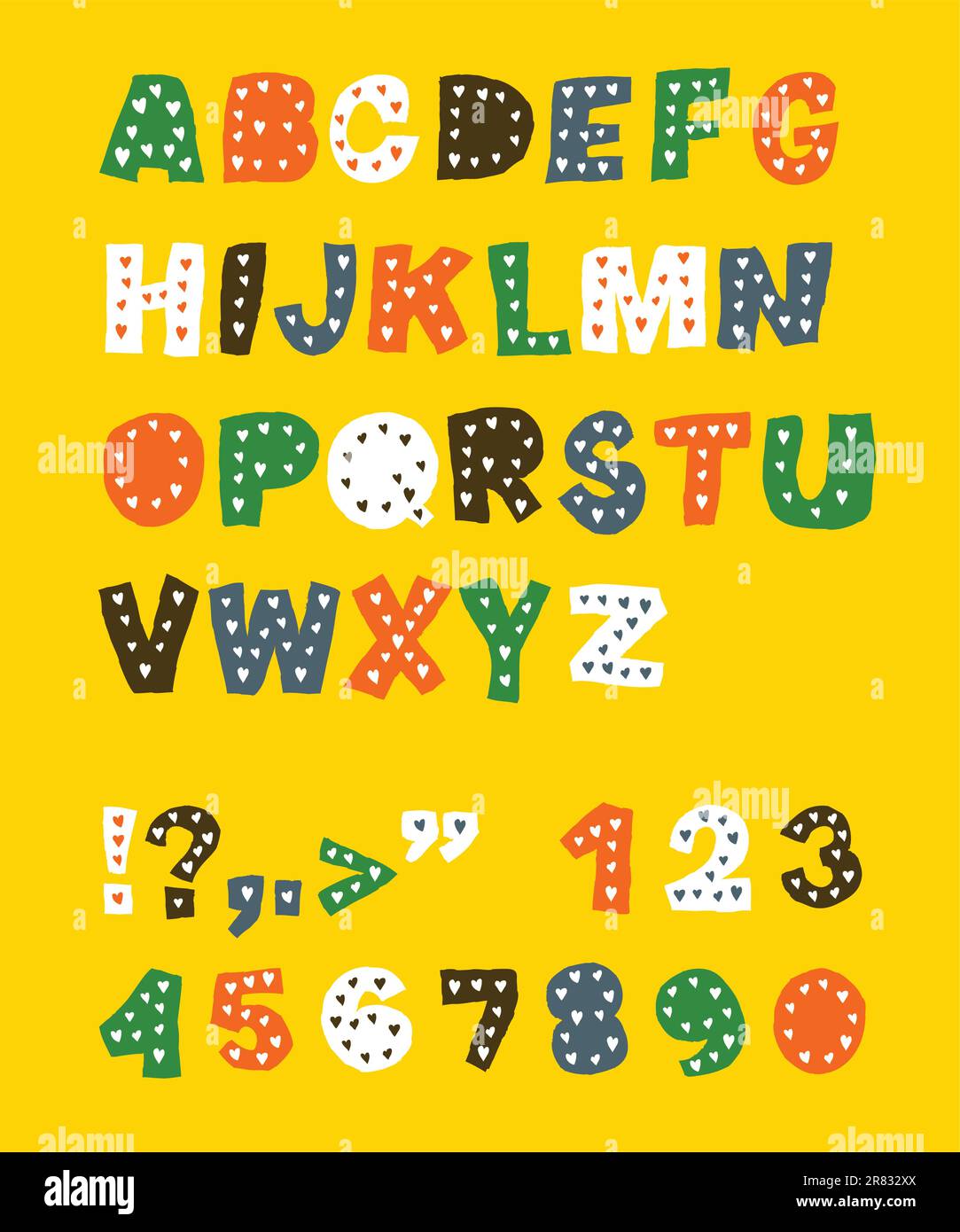 Cute childish font vector Stock Vector Images - Alamy