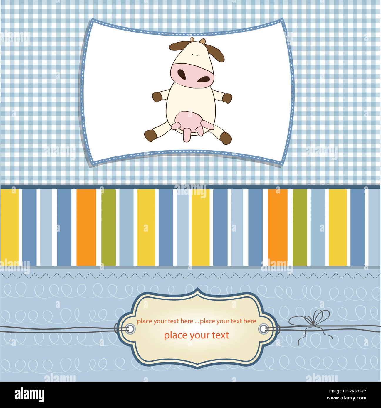 welcome baby card with cow Stock Vector Image & Art - Alamy