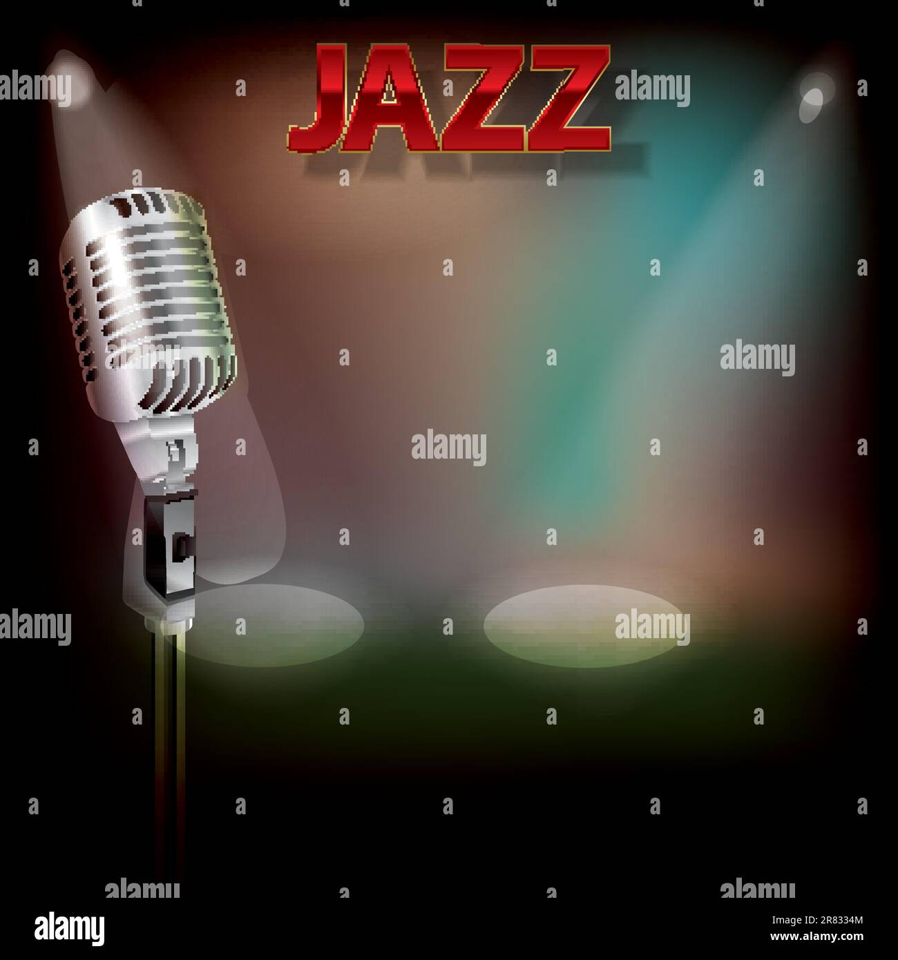 abstract background with retro microphone on music stage Stock Vector ...