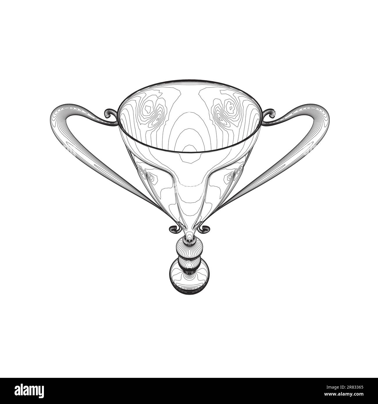 Outline Trophy cup. Winner's trophy icon vector is a symbol of victory ...