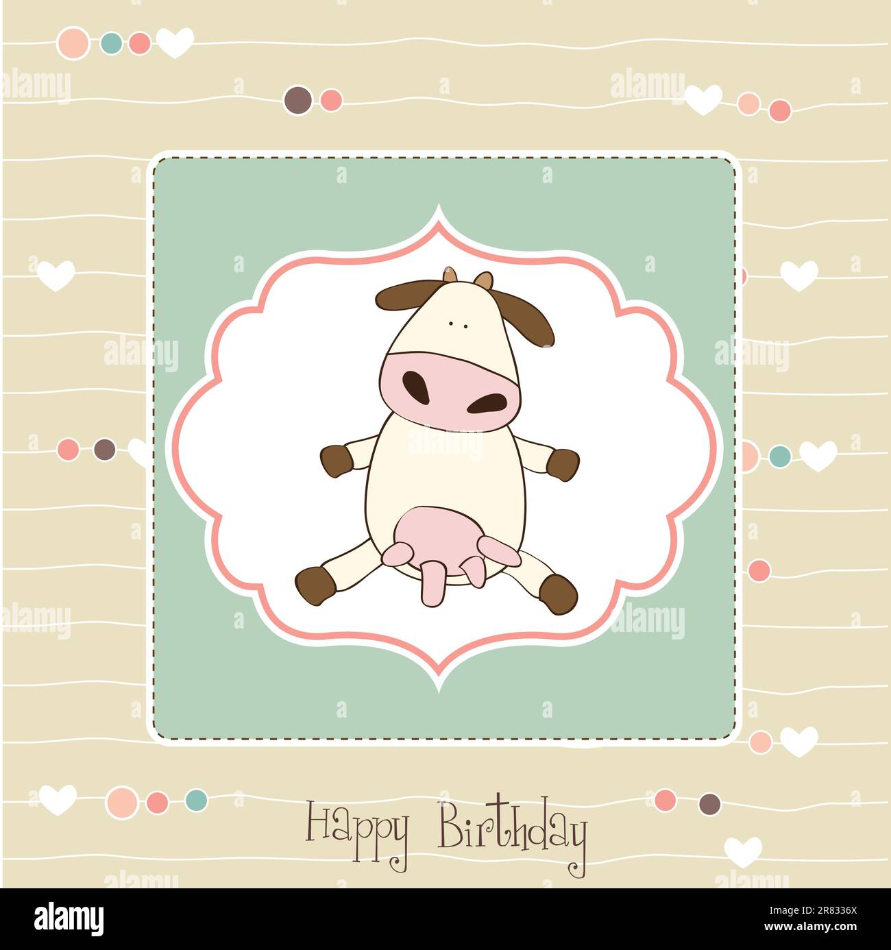 fun greeting card with cow Stock Vector Image & Art - Alamy