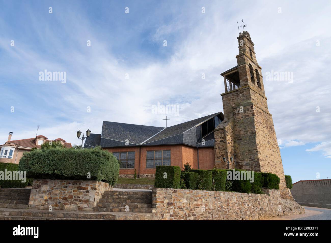 Iglesia de Santos Justo y Pastor along the Camino Frances in the ...