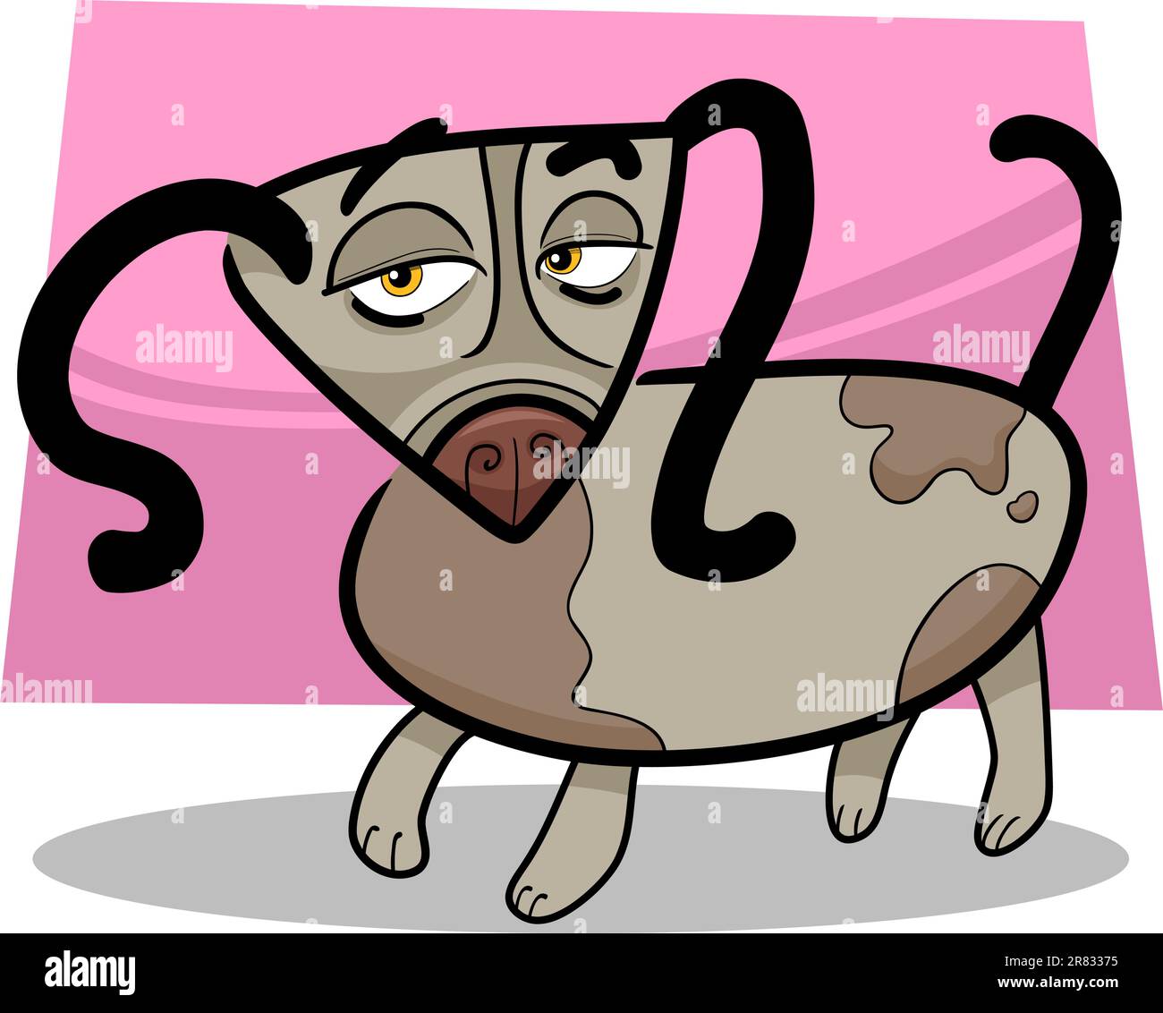 cartoon doodle illustration of funny spotted dog or puppy Stock Vector ...