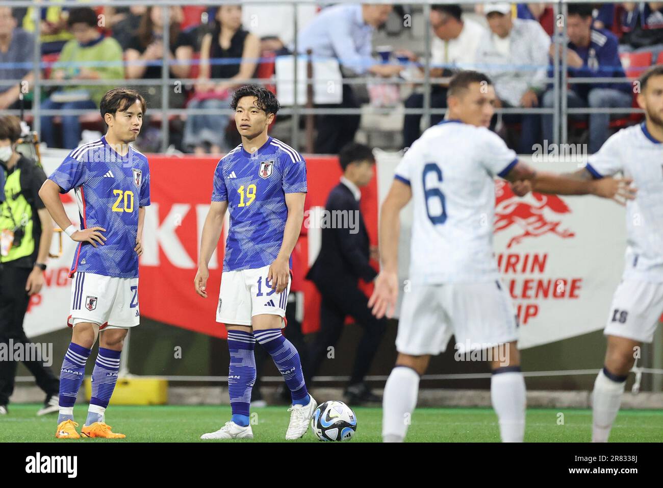 Toyota, Aichi, Japan. 15th June, 2023. (L-R) Takefusa Kubo (JPN), Reo ...